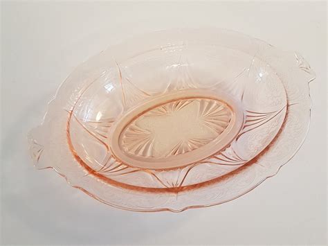 Pink Depression Glass Hazel Atlas Royal Lace Oval Serving Dish