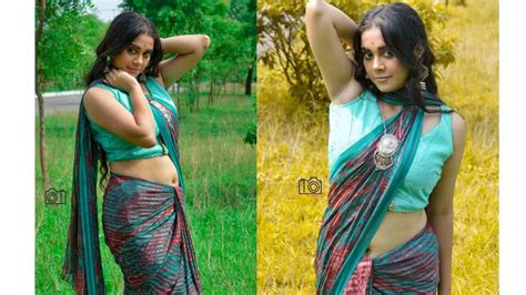 Sathi Chatterjee Spicy Navel And Belly Button Exposed In Saree