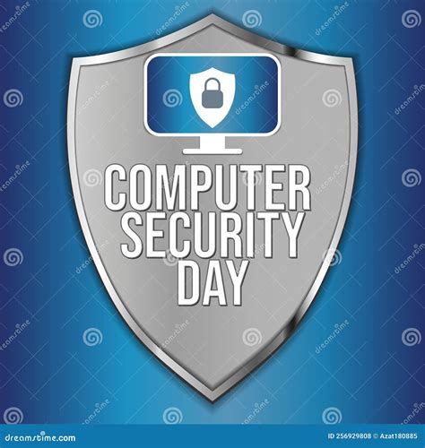 Computer Security Day Paper Cut Style Postcard November 30 Stock