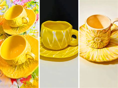 15 ست فنجان نعلبکی زرد برای هدیه؛ ایده‌هایی شیک و ماندگار