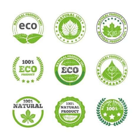 环保标签 源文件下载【酷图网】环保标签 环保贴纸 环保徽章 圆形环保徽章 绿色徽章 节能徽章 花瓣网