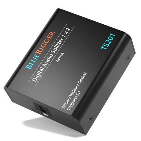 Buy Bluerigger Digital Optical Audio Splitter 1x2 Active Toslink 1 In 2 Out Spdif Fiber Optic