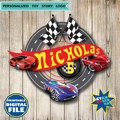 Personalized Digital Hot Wheels Birthday Party Logo Custom Etsy