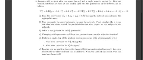Solved 3 ﻿assume A 2 ﻿network With Two Inputs X1x2 ﻿and