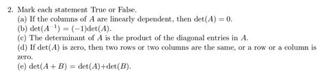 solved 2 mark each statement true or false a if the