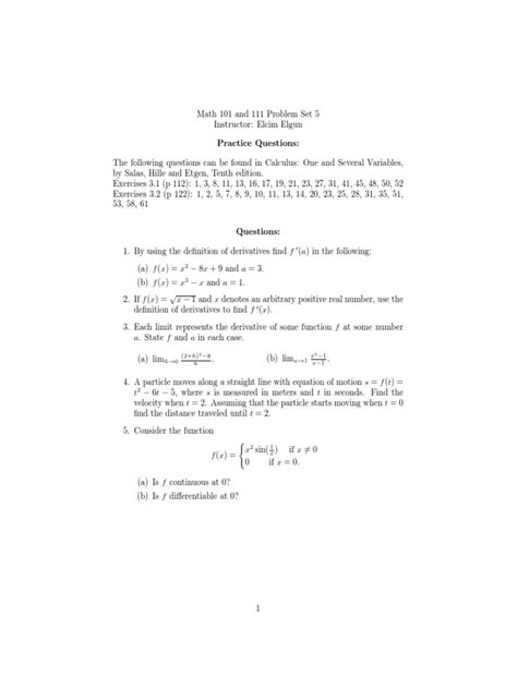Problem Set 5 Pdf Derivative Mathematical Physics