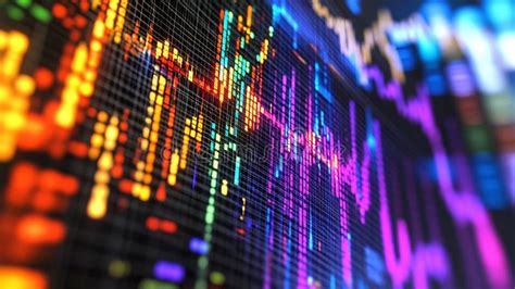 Colorful Digital Data Visualization With Vibrant Graph Lines Stock Illustration Illustration