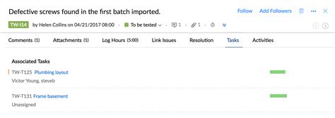 Associate Task With An Issue