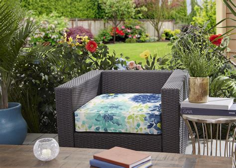 Sorra Home Gardenia Seaglass Indoor Outdoor Corded Chair Cushion