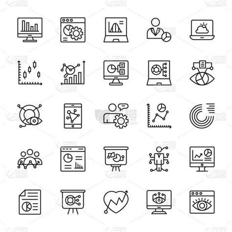 数据可视化线矢量图标