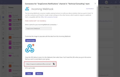 Microsoft Teams Integration As Webhook Snapcomms
