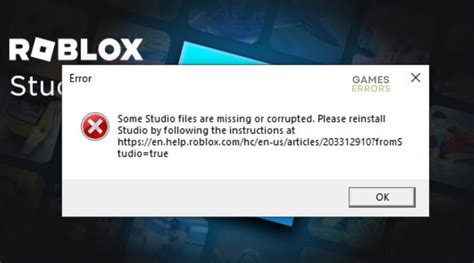 Some Studio Files Are Missing Or Corrupted In Roblox Fixed