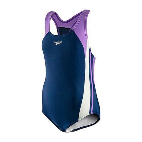 Speedo Infinity Splice One Piece Swimsuit Girls Sz 14 Blue Purple Nwt