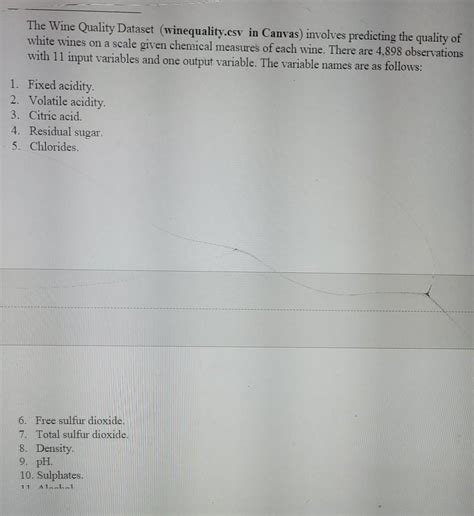 solved the wine quality dataset winequality csv in canvas
