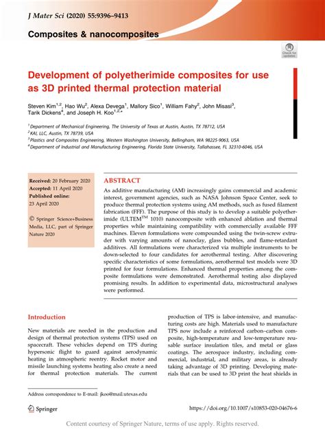 Development Of Polyetherimide Composites For Use As 3d Printed Thermal