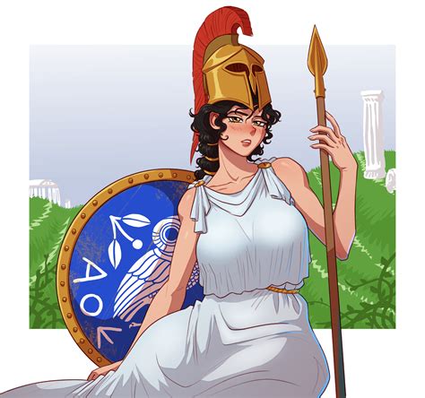 Ratopomboart Athena Mythology Greek Mythology Highres 1girl