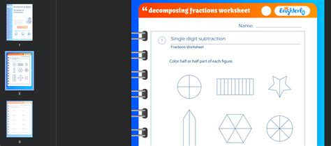 Decomposing Fractions Worksheets Free Printable