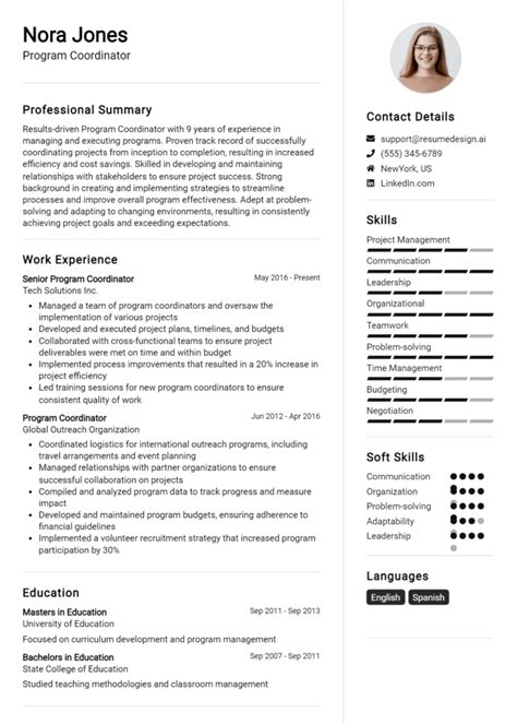 15 Program Coordinator Resume Examples And Templates For 2024 Resumedesign Ai