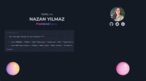 Hi Guys I Created My Personal Portfolio Using React And Nextjs Features Nazan Yilmaz