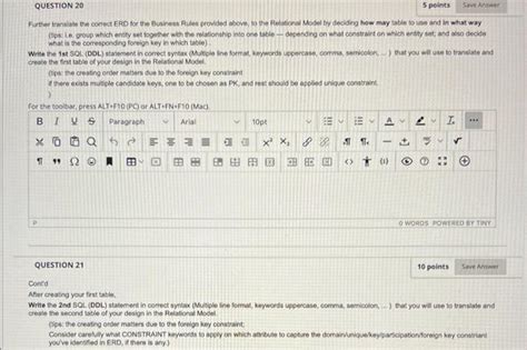 Solved Further Transiate The Correct Erd For The Busines