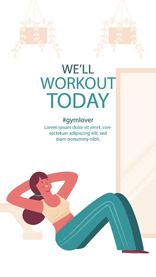 플랫 디자인 체육관 피트니스 스토리 템플릿 벡터 일러스트레이션 동작 활동에 대한 스톡 벡터 아트 및 기타 이미지 동작 활동 모션 벡터 Istock