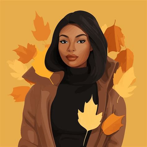 흑인 여성 초상화 벡터 일러스트 레이 션 프리미엄 벡터