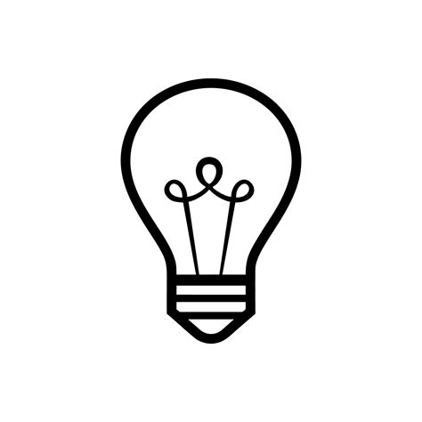 Light Bulb Line Icon Vector Isolated On White Background Idea Sign Solution Thinking Concept