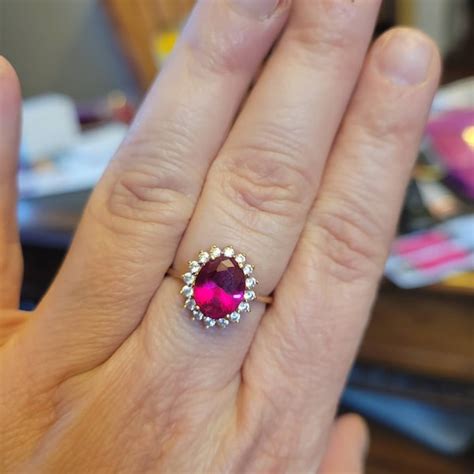 14ct Solid Gold Ruby Ring 18k Stacking Ring Ruby Cz Ring Gemstone