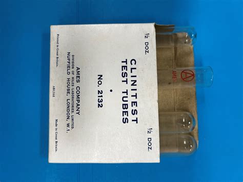 Clinitest Test Tubes In Box Ames Company Division Of Miles Labratories London Ehive