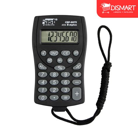 Calculadora De Bolsillo Fast Cbp 6673 Con Pita 8 Dig Negro Dismart Gt Libreria Y Papeleria