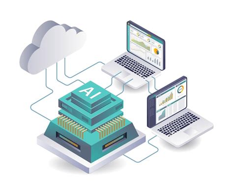 Premium Vector System For Artificial Intelligence Data Analysis On Cloud Servers