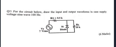 Solved Q For The Circuit Below Draw The Input And Output Chegg