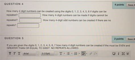 Solved Question 4 4 Points Save A How Many 4 Digit Numbers