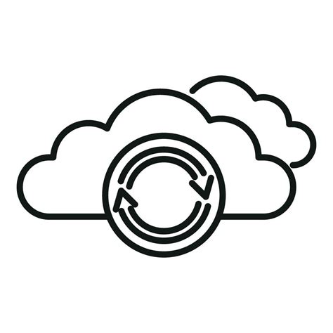 Restore Data Cloud Icon Outline Vector Work Idea Internet 36587583