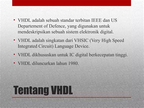 Intro About Vhdl Language Ppt