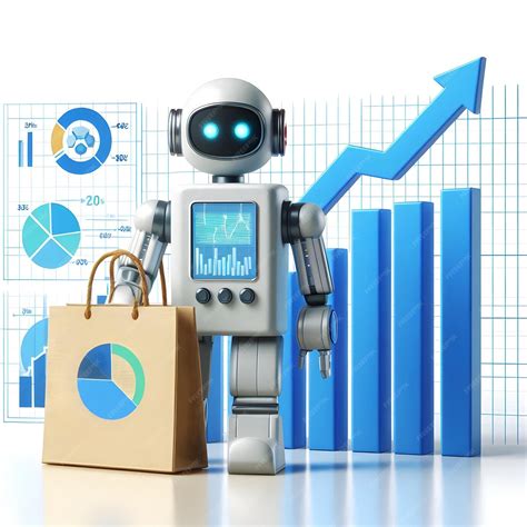 3d ai robot icon with marketing chart symbolizing integration of ai in