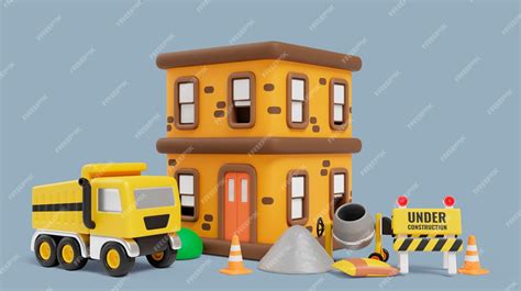 Free Psd 3d Background With Architecture And Engineering Items