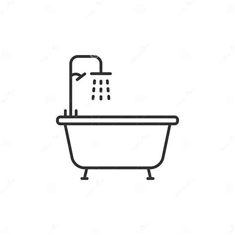 Bath Icon In Flat Style Bathroom Vector Illustration On Isolated