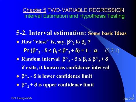 Basic Econometrics Chapter 5 Twovariable Regression Interval Estimation