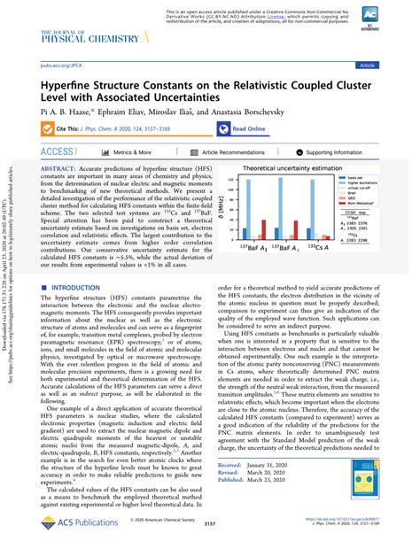 Pdf Hyperfine Structure Constants On The Relativistic Coupled Cluster Level With Associated