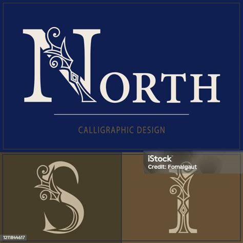 로얄 캐피탈 레터 N S I 우아한 우아한 스타일 라인 아트 로고 디자인 책 디자인 브랜드 이름 명함 레스토랑 부티크 호텔에 대한 빈티지 크리에이티브 그린 엠블럼 벡터