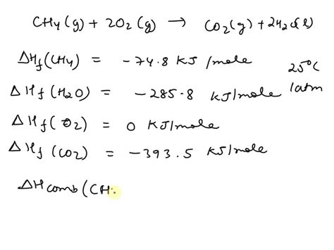 SOLVED What Is Enthalpy Of Combustion For Methane CH By Considering H O L