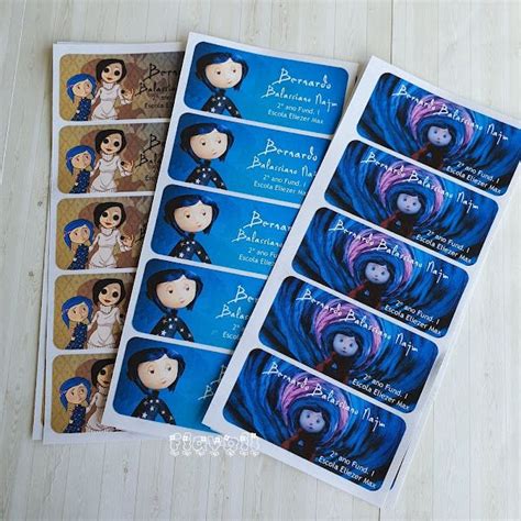 Flavoli Papelaria Personalizada Etiqueta Escolar Coraline Coraline