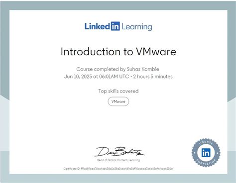 Vmware Virtualization Cloudcomputing Linkedinlearning Suhas Kamble