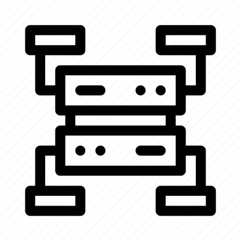Servers Network Database Technology Storage Big Data Icon