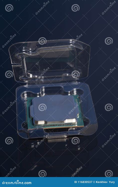 Central Processing Unit Cpu Processor Microchip In The Packaging Box