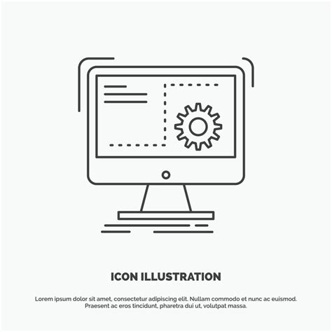 Command Computer Function Process Progress Icon Line Vector Gray