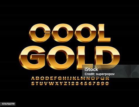 벡터 멋진 골드 글꼴입니다 3d 세련된 알파벳 입체 이미지에 대한 스톡 벡터 아트 및 기타 이미지 입체 이미지 0명 3차원 형태 Istock