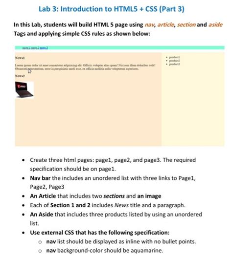 Solved In This Lab Students Will Build HTML Page Using Chegg