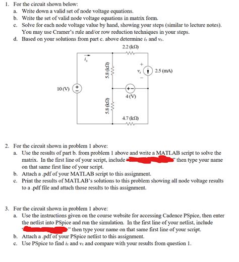 Solved 1 For The Circuit Shown Below A Write Down A Valid